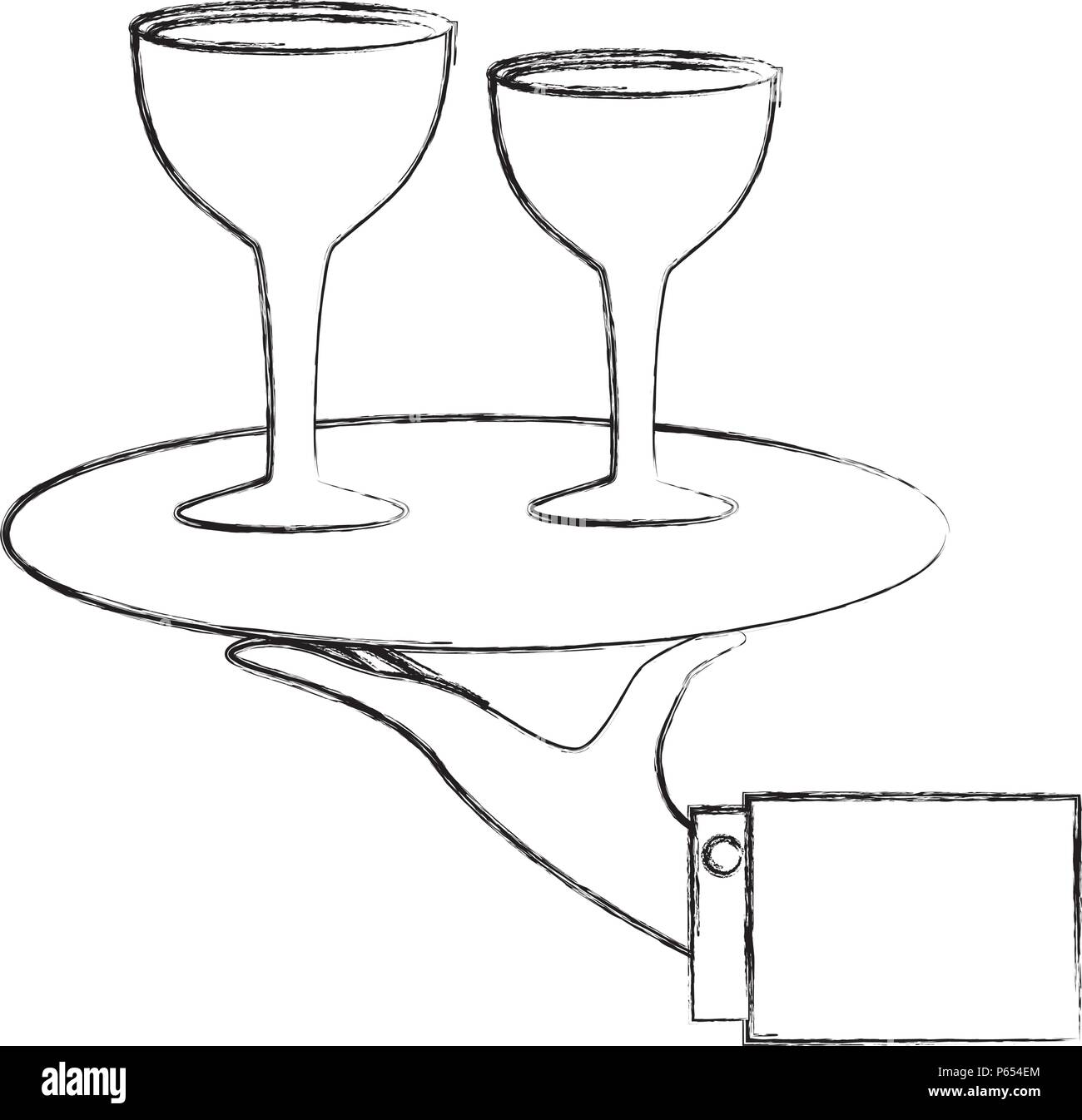 Tray of cups Stock Vector Images - Alamy