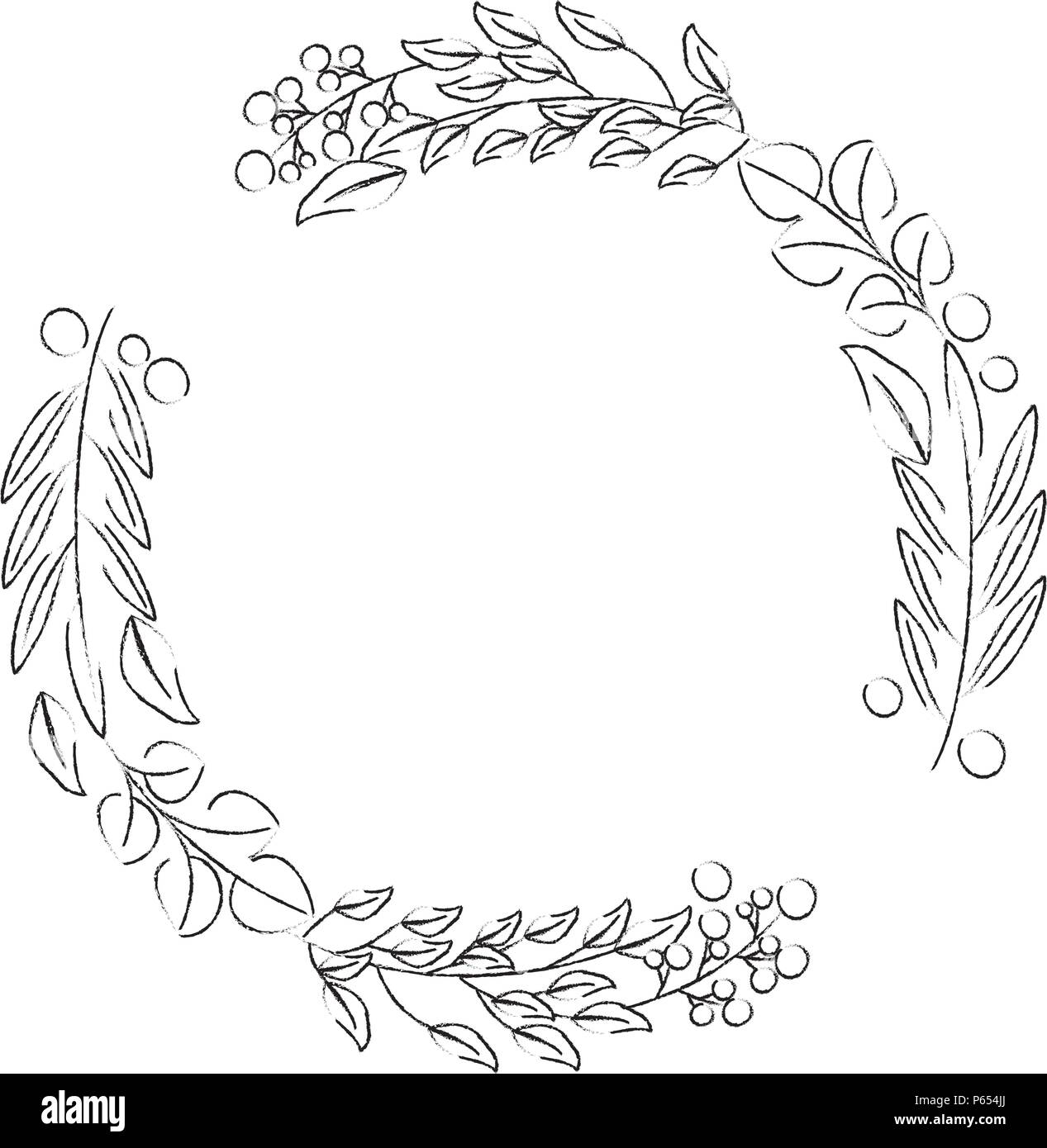crown of branch with seeds natural and leafs icon Stock Vector Image ...