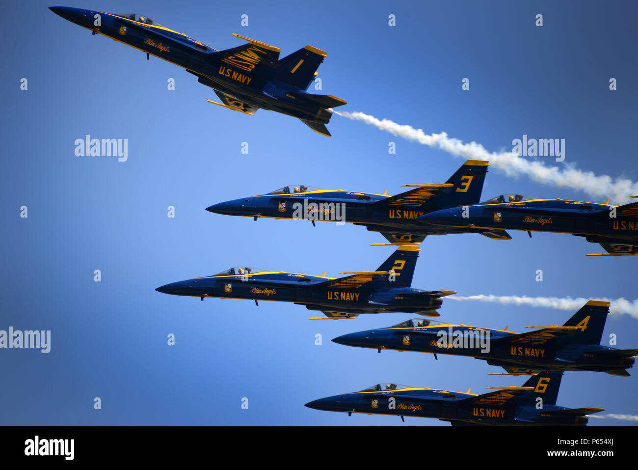 The U.S. Navy Blue Angels Flight Demonstration Team perform at the 2016 Smoky Mountain Air Show ...