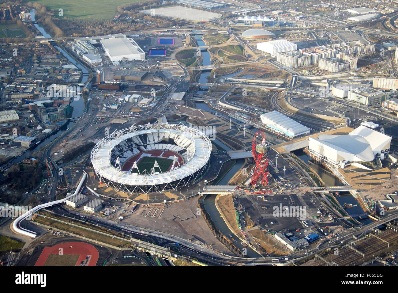 Aerial Photography of Olpmpic Park, Stratford site of London 2012 ...