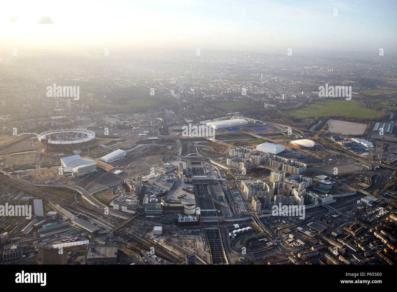 Aerial Photography of Olpmpic Park, Stratford site of London 2012 ...