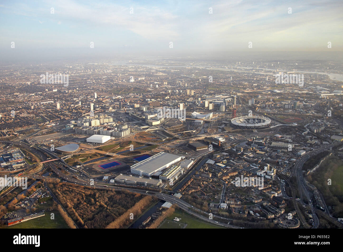 Aerial Photography of Olpmpic Park, Stratford site of London 2012 ...