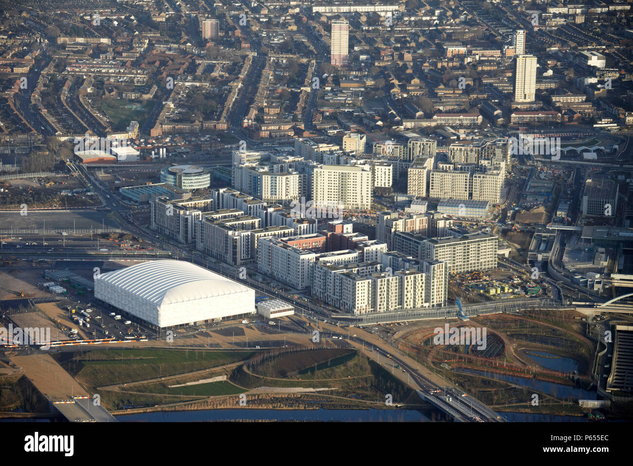 Aerial Photography of Olpmpic Park, Stratford site of London 2012 ...