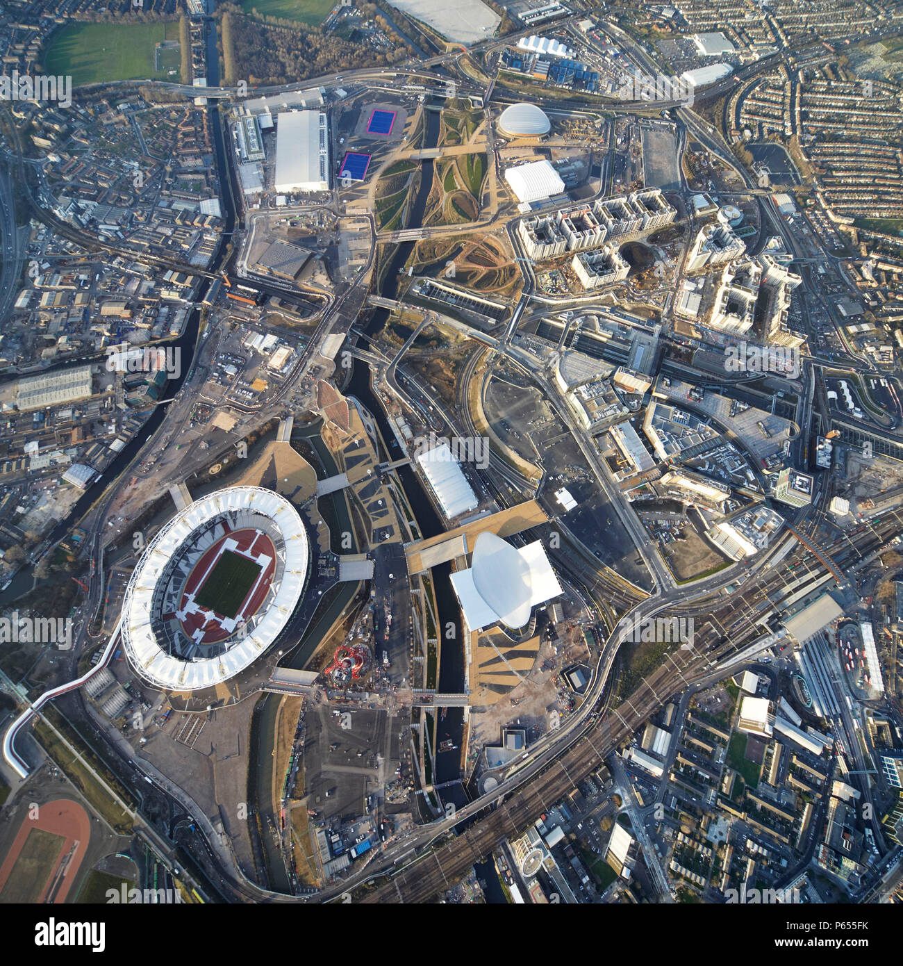 Aerial Photography of Olpmpic Park, Stratford site of London 2012 ...