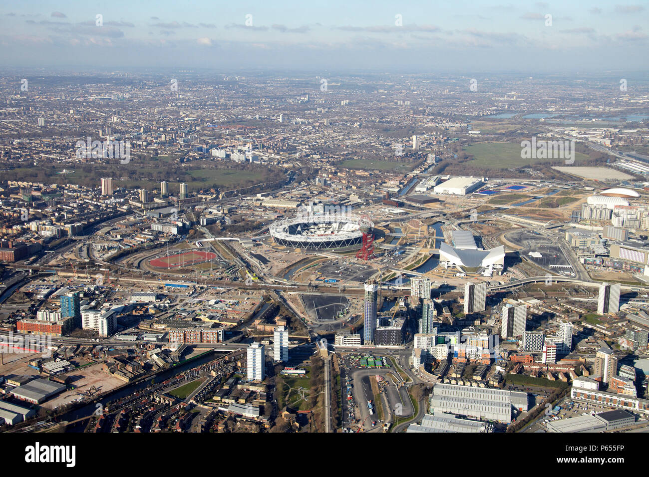 Aerial Photography of Olpmpic Park, Stratford site of London 2012 ...