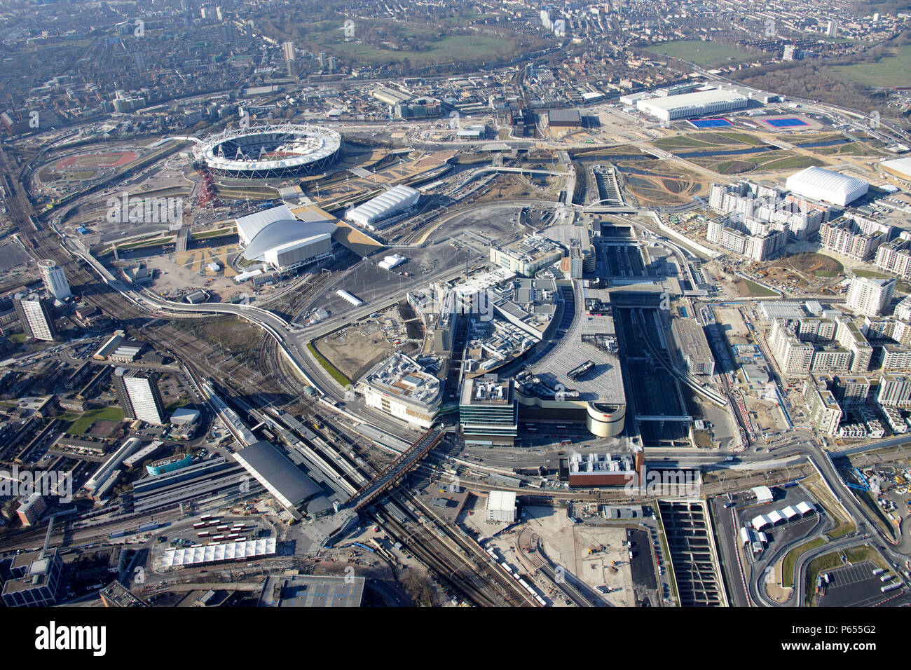 Aerial Photography of Olpmpic Park, Stratford site of London 2012 ...