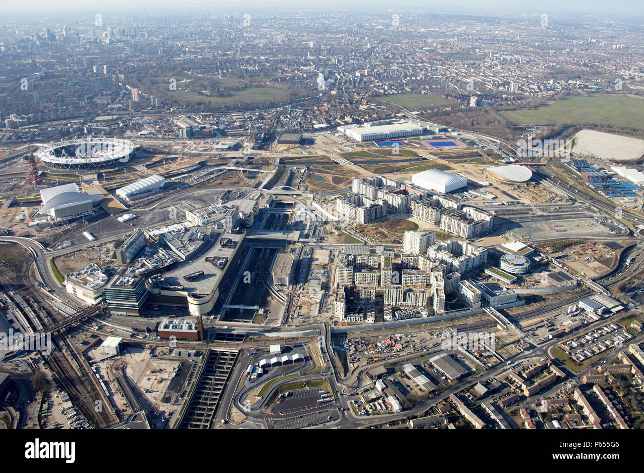 Aerial Photography of Olpmpic Park, Stratford site of London 2012 ...