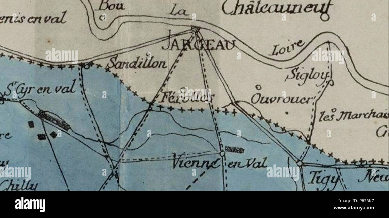 1873 Sologne Carte Jargeau Stock Photo - Alamy