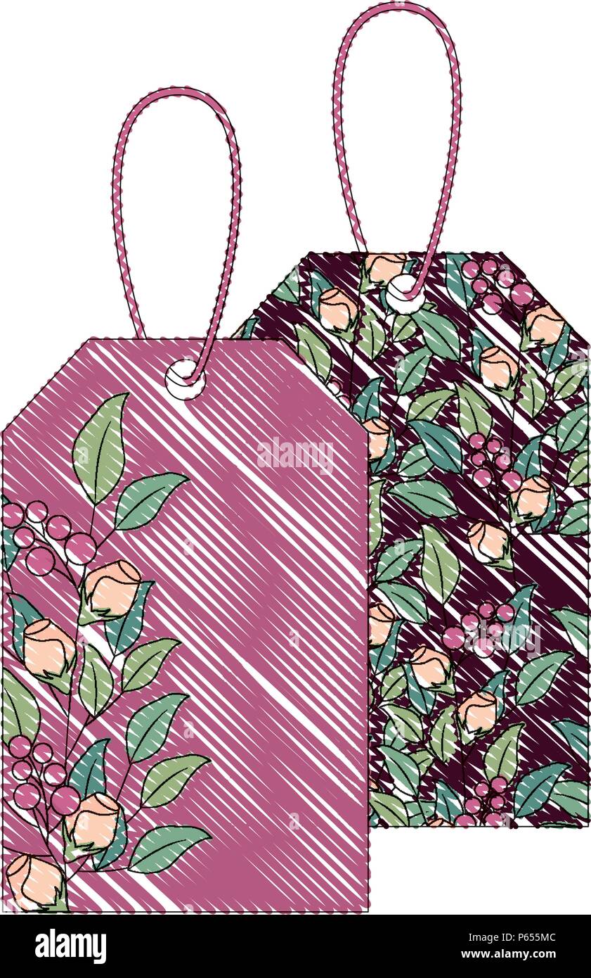 commercial tag with flowers isolated icon Stock Vector Image & Art - Alamy