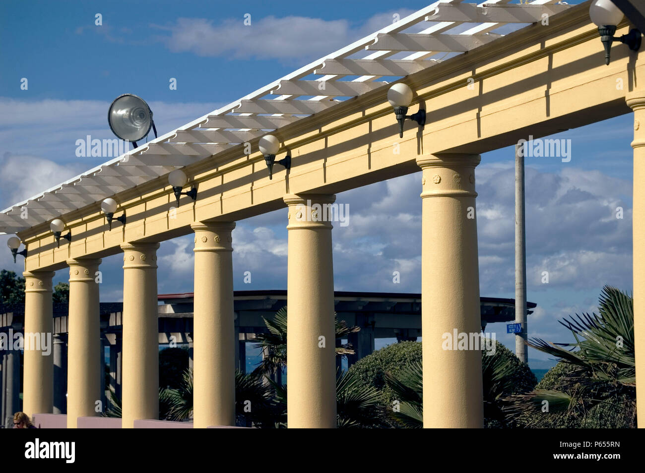 Columns at Marine Parade, Napier, New Zealand Stock Photo - Alamy