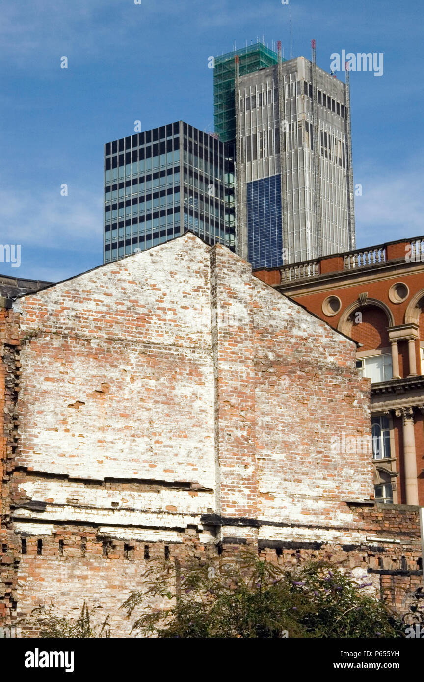 Derelict brick building with CIS Solar tower under reconstruction ...