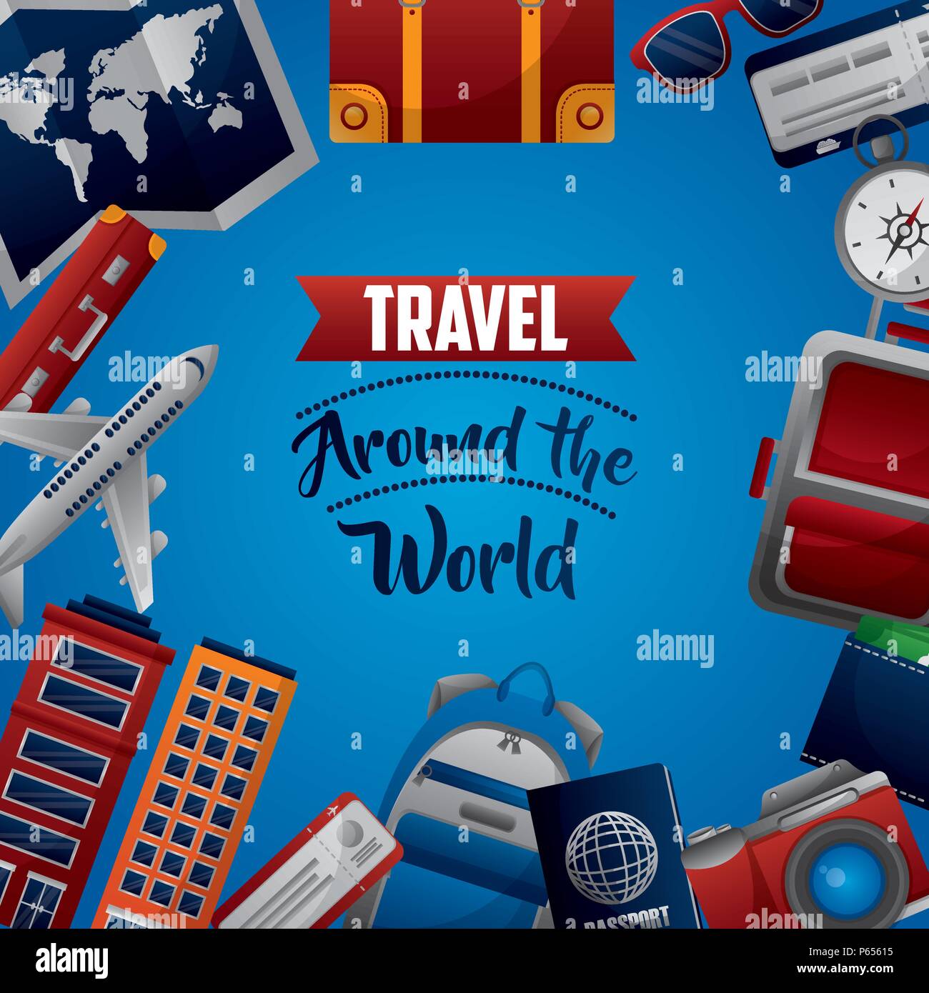 time to travel around the world Stock Vector Image & Art - Alamy