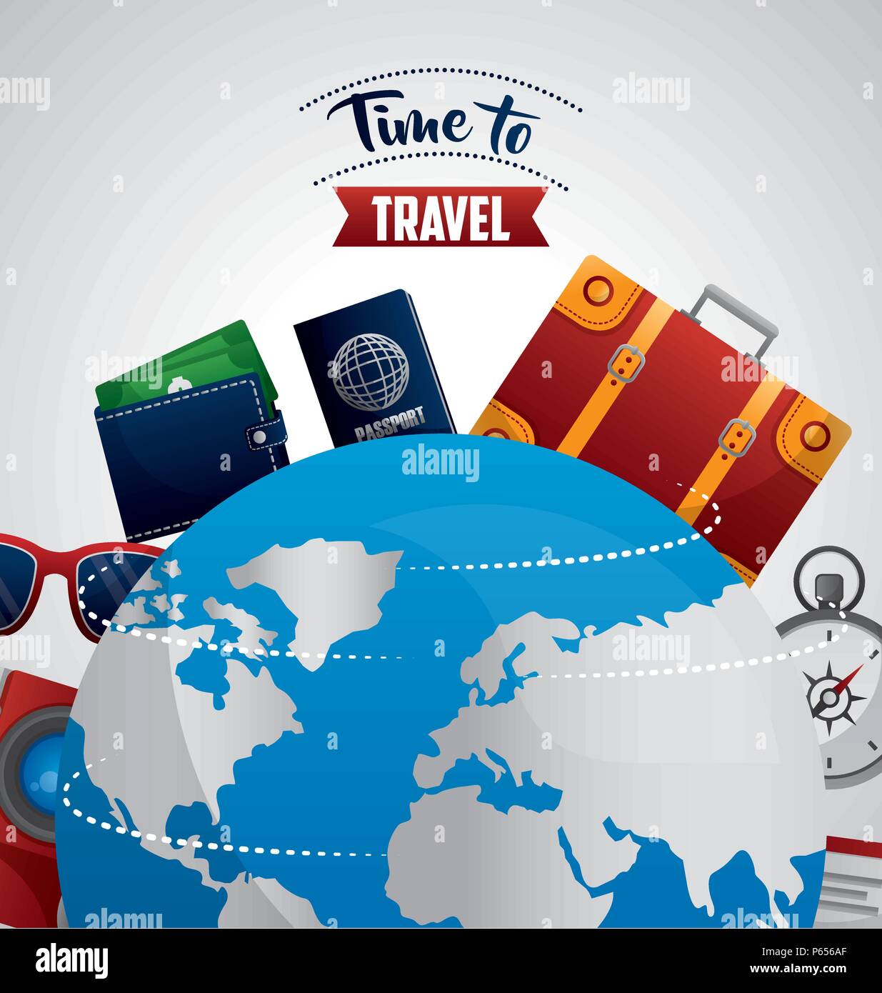 Background suitcase things travel Stock Vector Images - Alamy