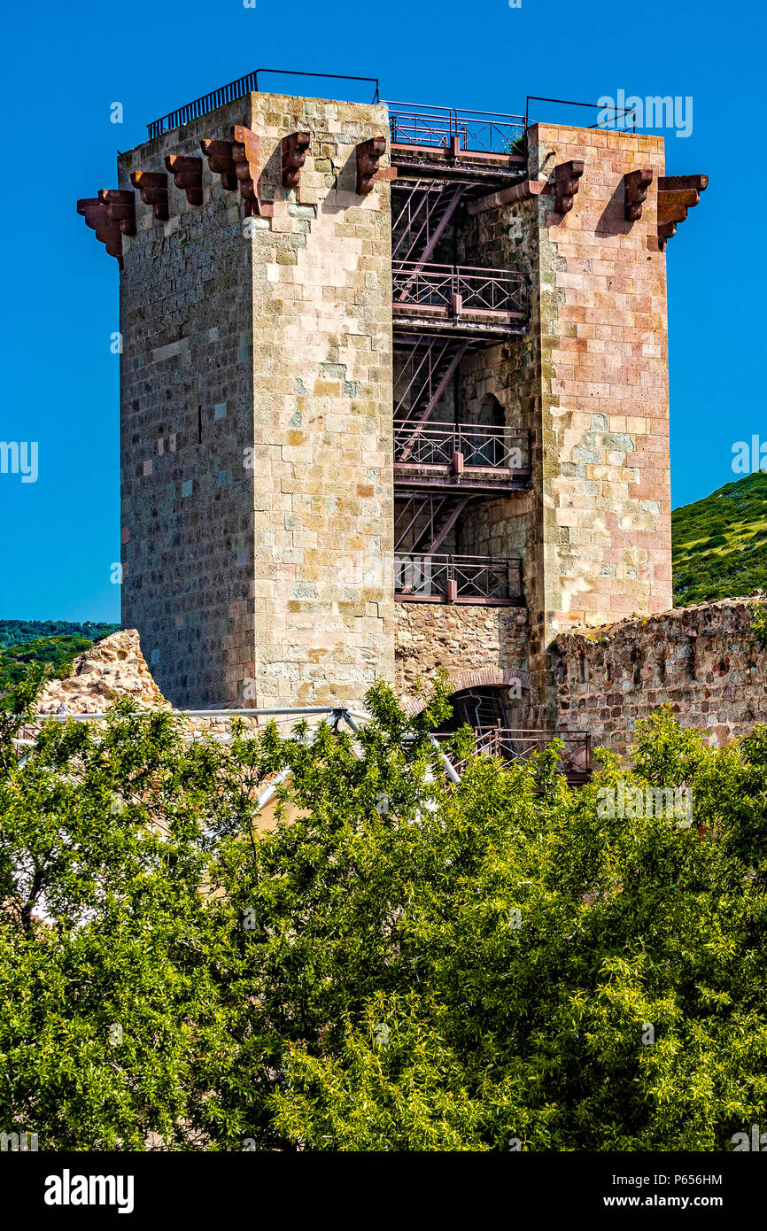 Italy Sardinia Bosa castle of the Serravalle or Malaspina Stock Photo ...