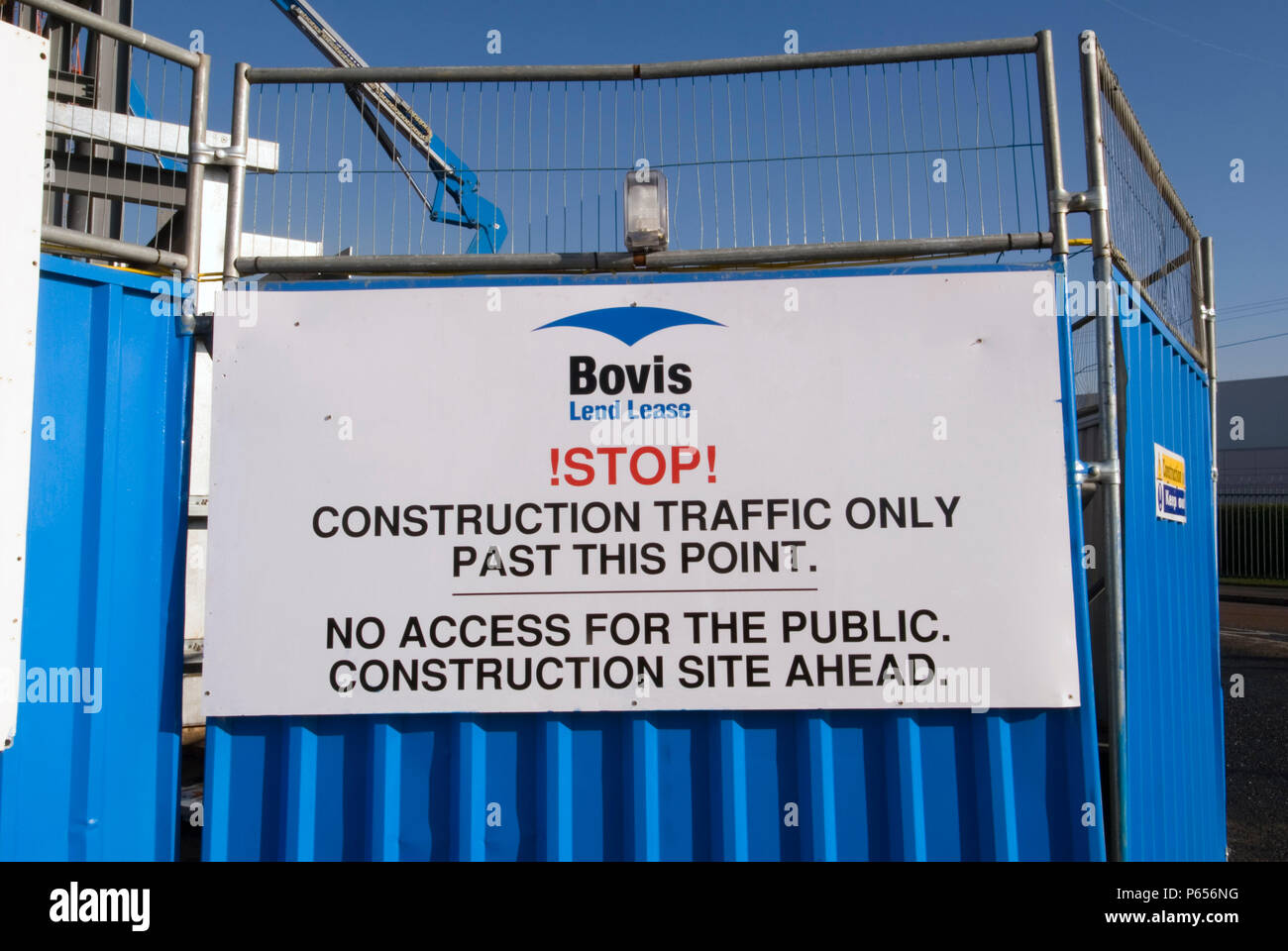 Bovis construction site sign on perimeter fence Stock Photo - Alamy