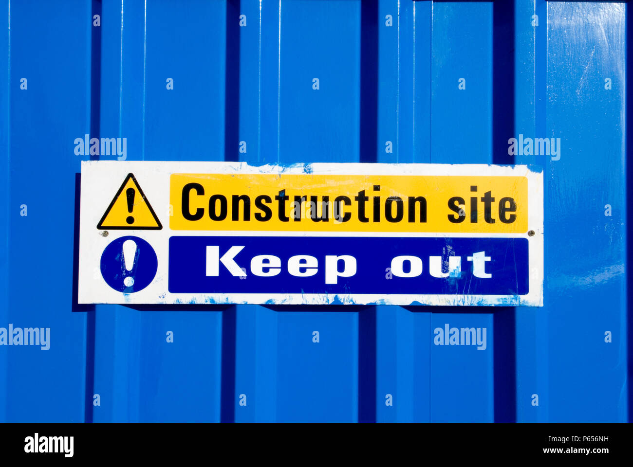 Keep Out construction site sign Stock Photo - Alamy