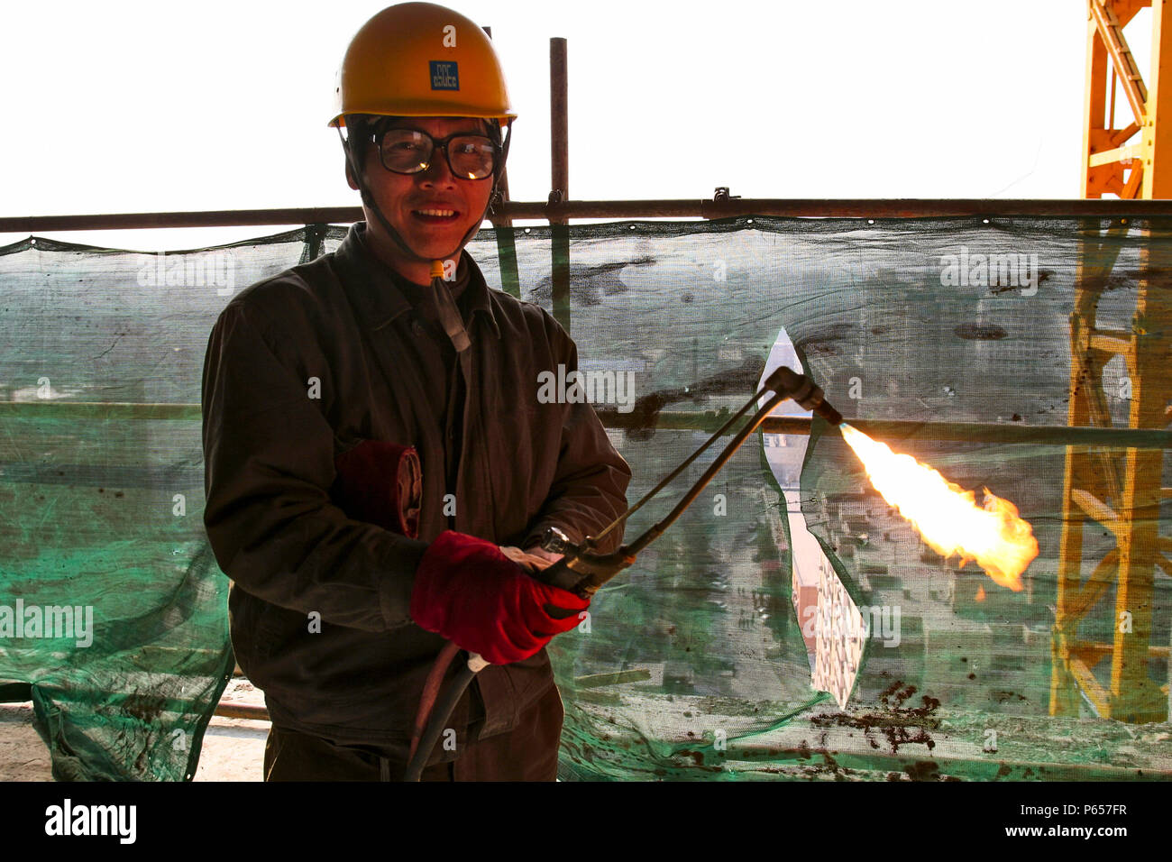 A Chinese worker in Beijing Stock Photo - Alamy