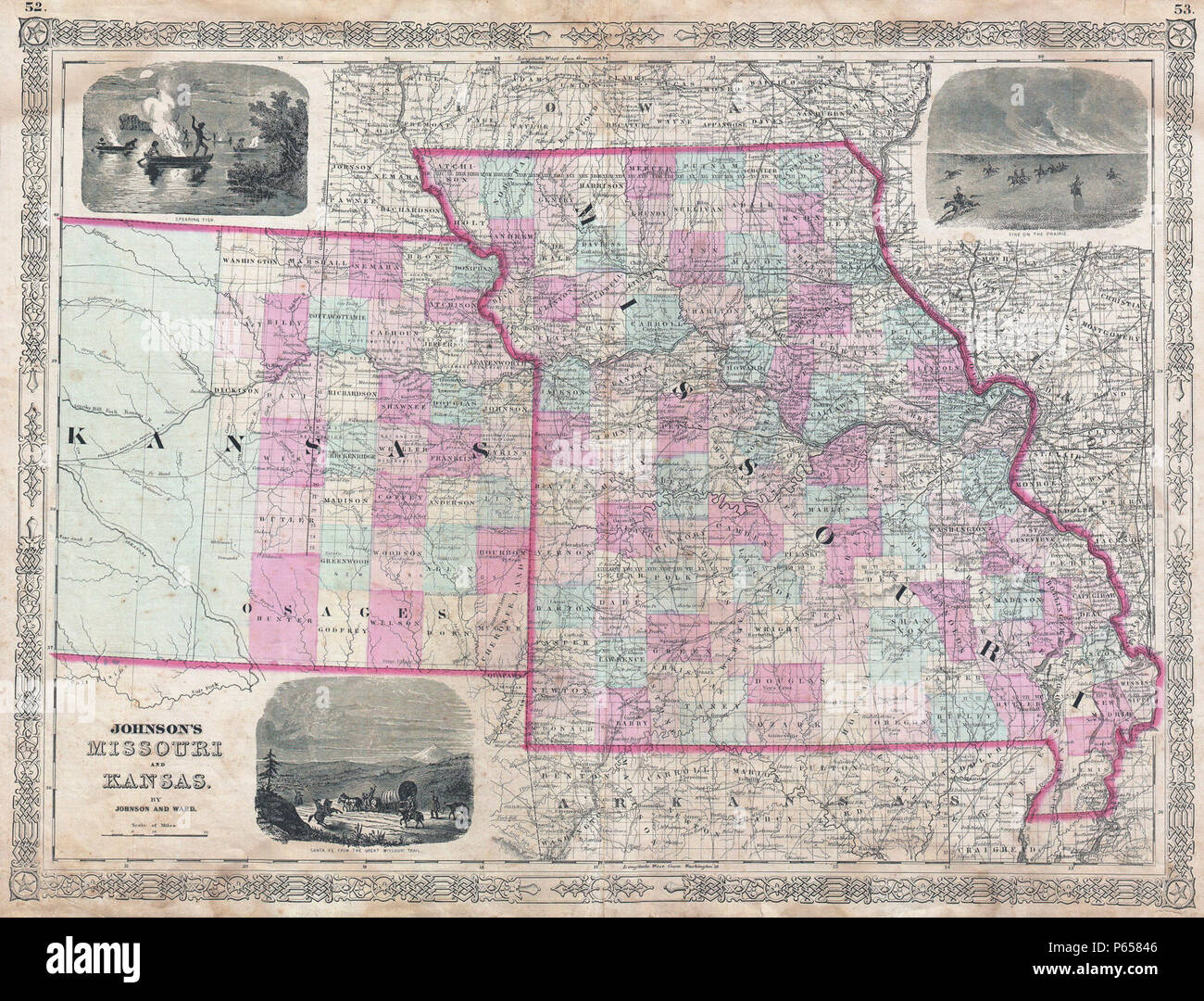 Johnson map of missouri and kansas hi-res stock photography and images ...