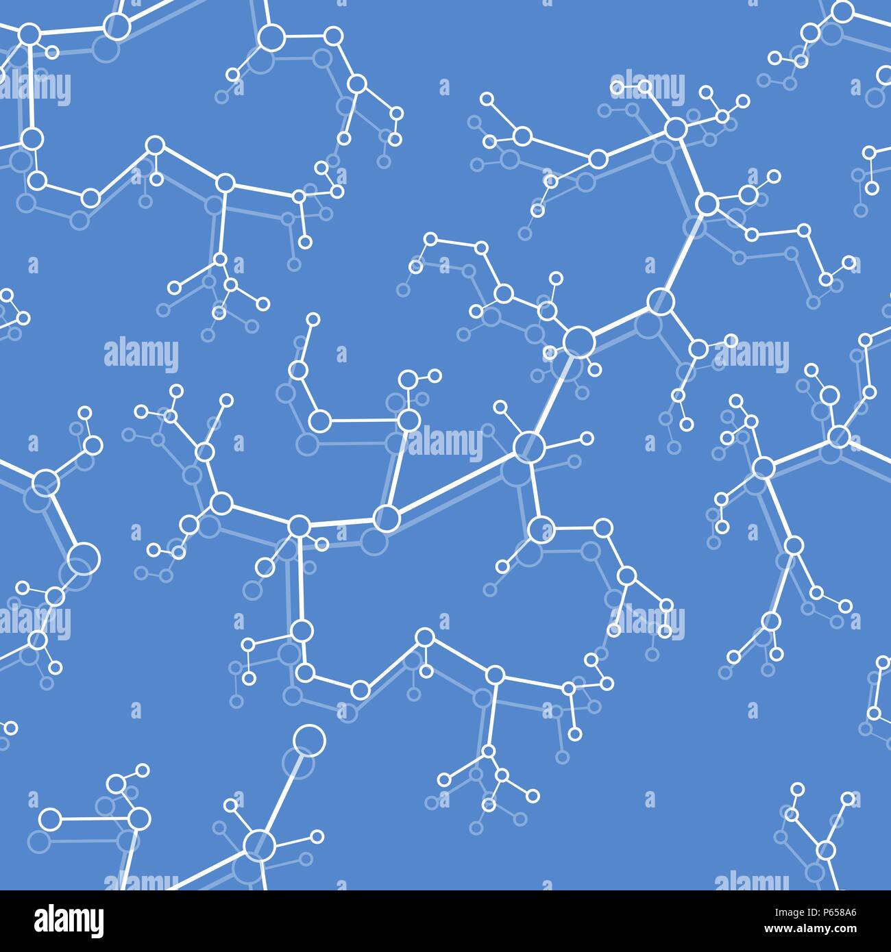 Seamless pattern with structures of molecules and communication ...