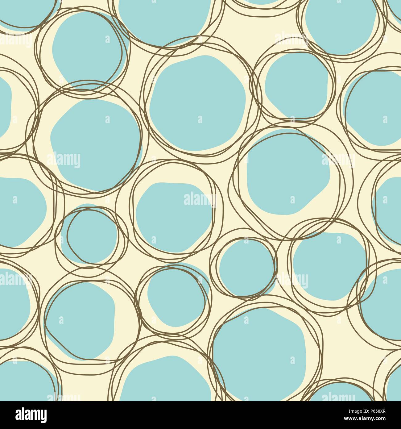 Vector sketch child round seamless retro blue pattern Stock Vector ...