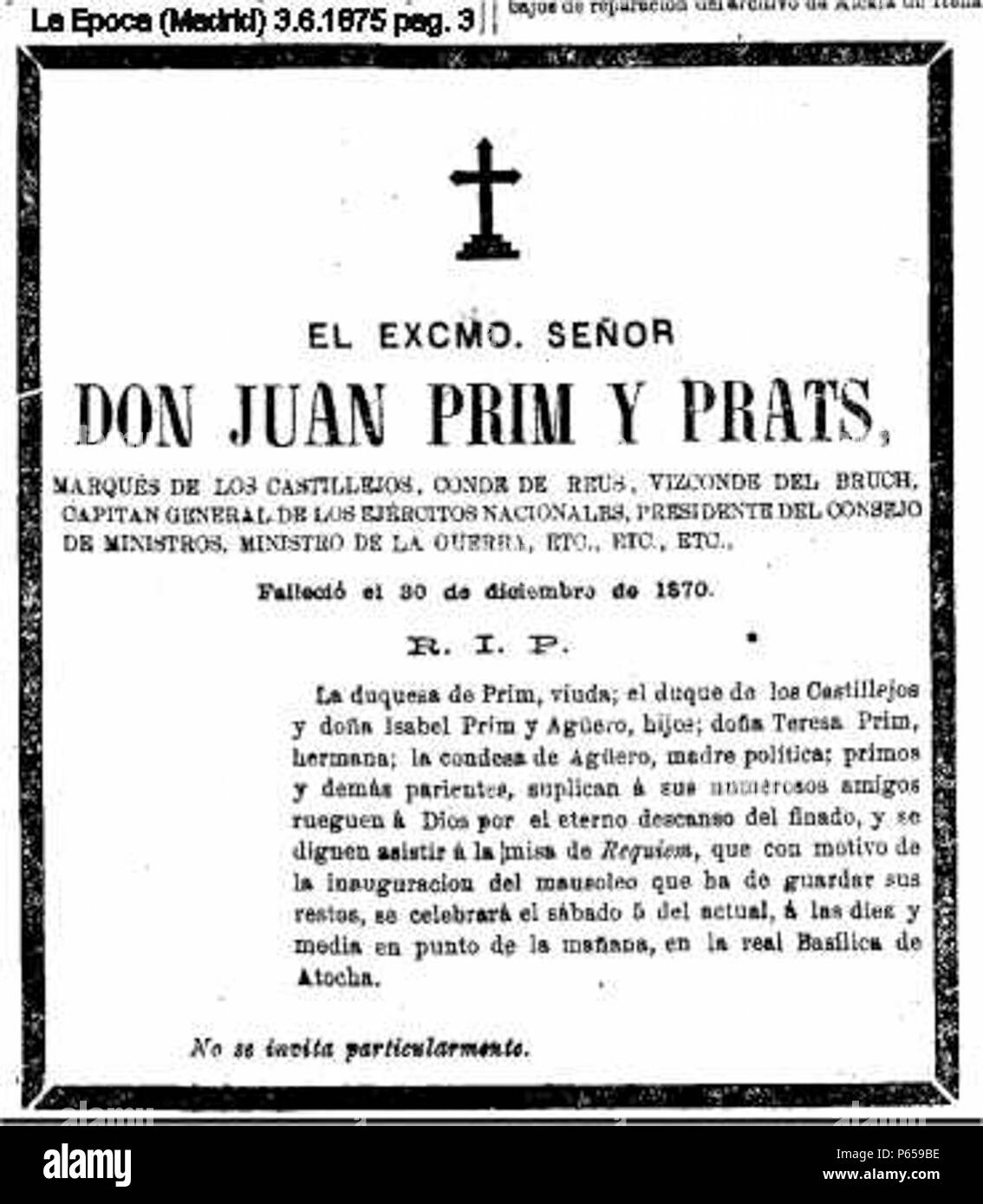 Juan prim y prats hi-res stock photography and images - Alamy