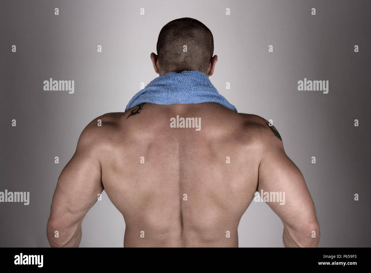 Back view of a bodybuilder Stock Photo - Alamy