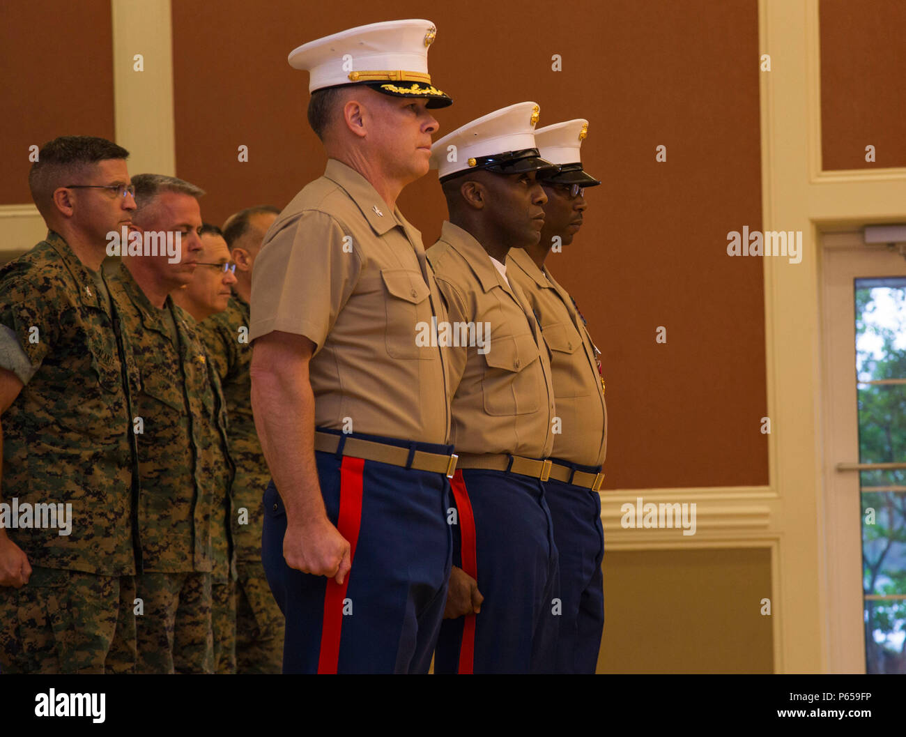 U. S. Marine Corps Sgt. Maj. Veney Cochran, offgoing sergeant major of ...