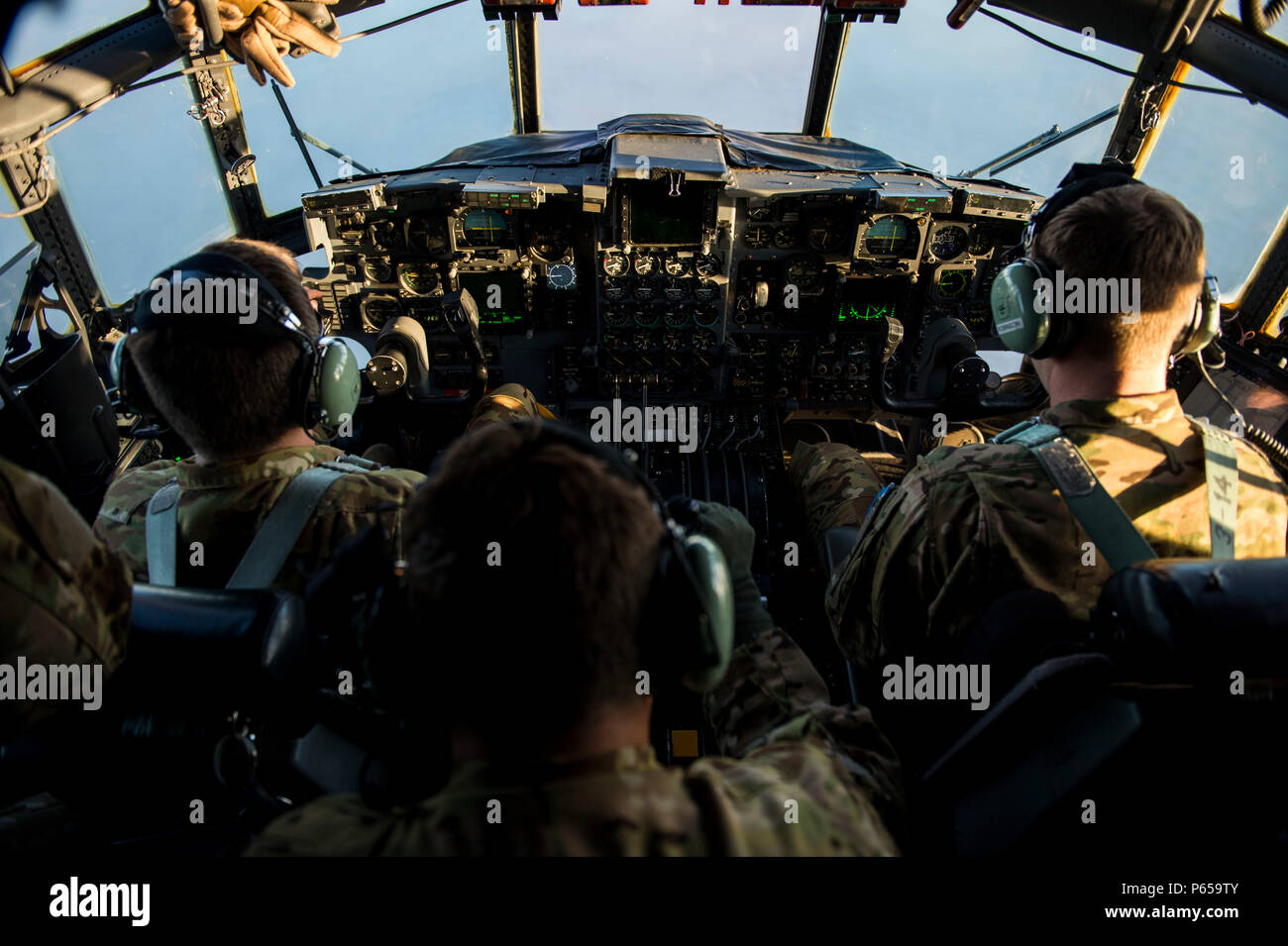 U.S. Air Force pilots from the 4th Special Operations Squadron fly an ...