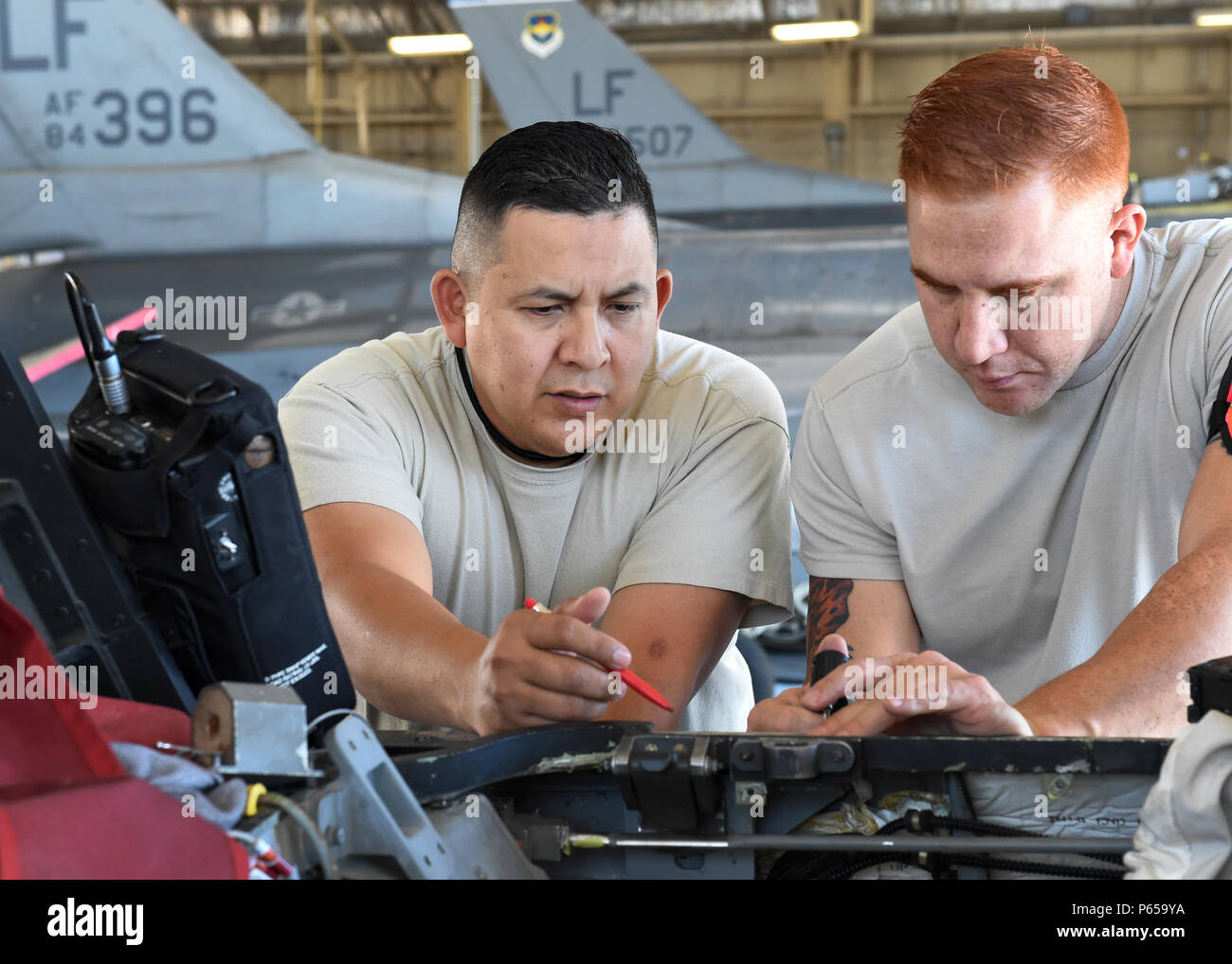 Master Sgt. Charles Ramirez and Tech. Sgt. Eric Garza, non-destructive ...