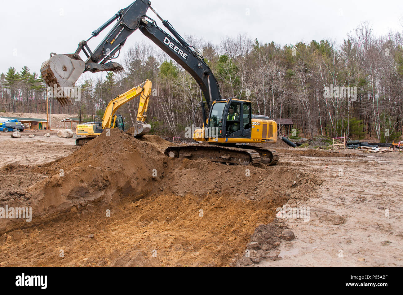 Heavy equipment operators from the 110th Attack Wing Civil Engineering ...