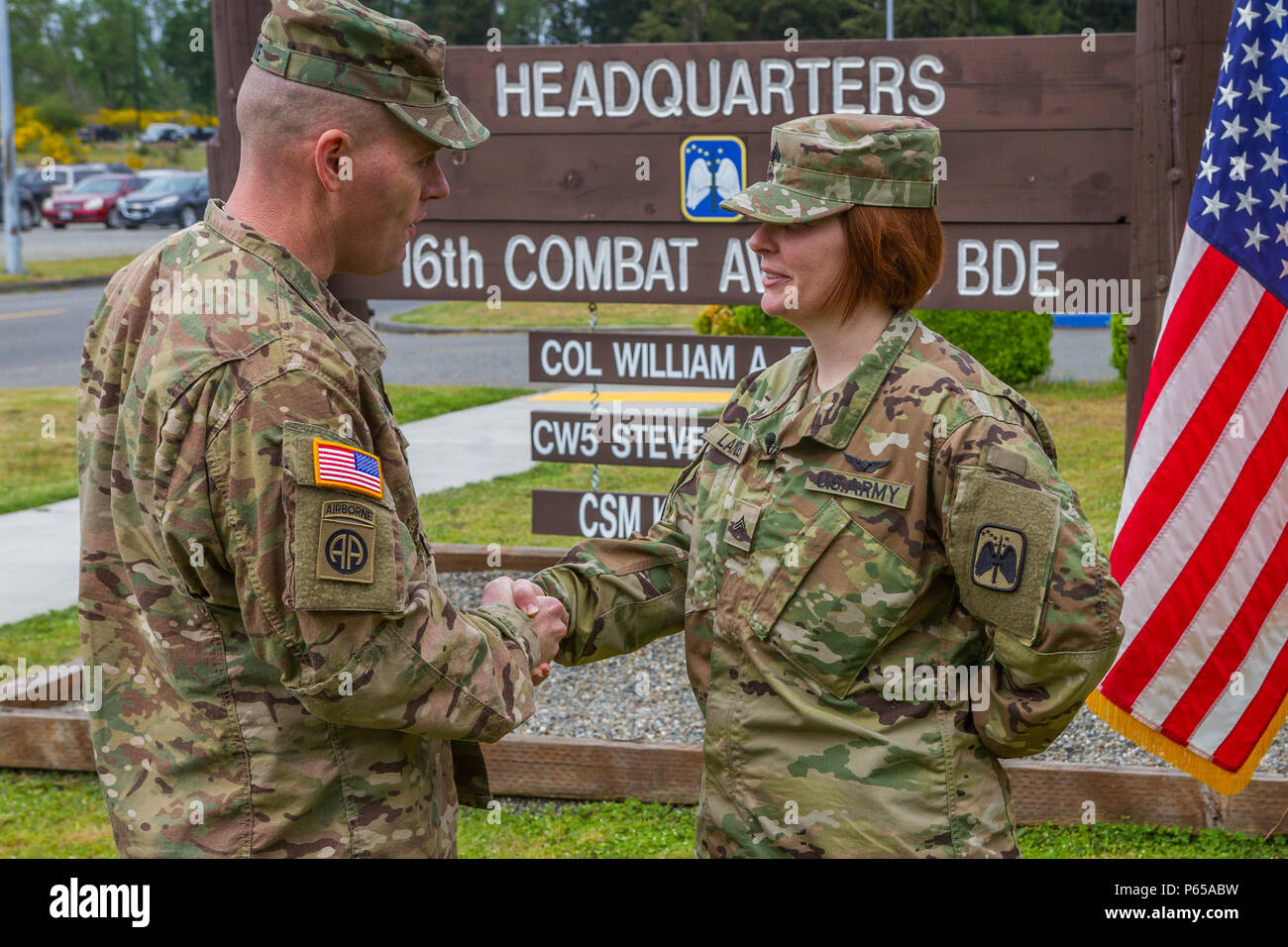 U.S. Army Sgt. Kayci Landes, an attack helicopter repairer assigned to ...