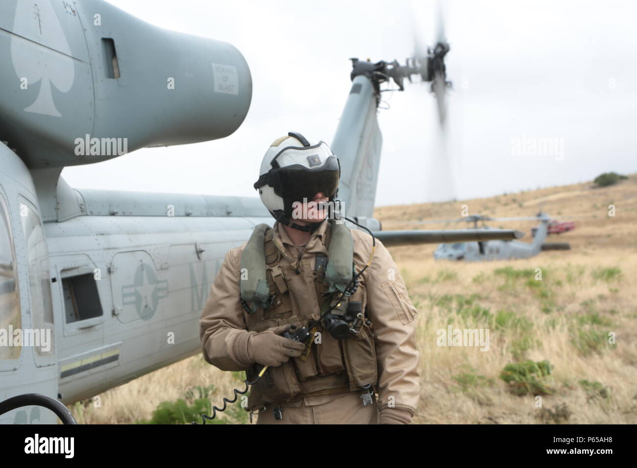 U. S. Marine Corps Lance Cpl. Matthew G. Streit, a crew chief with ...