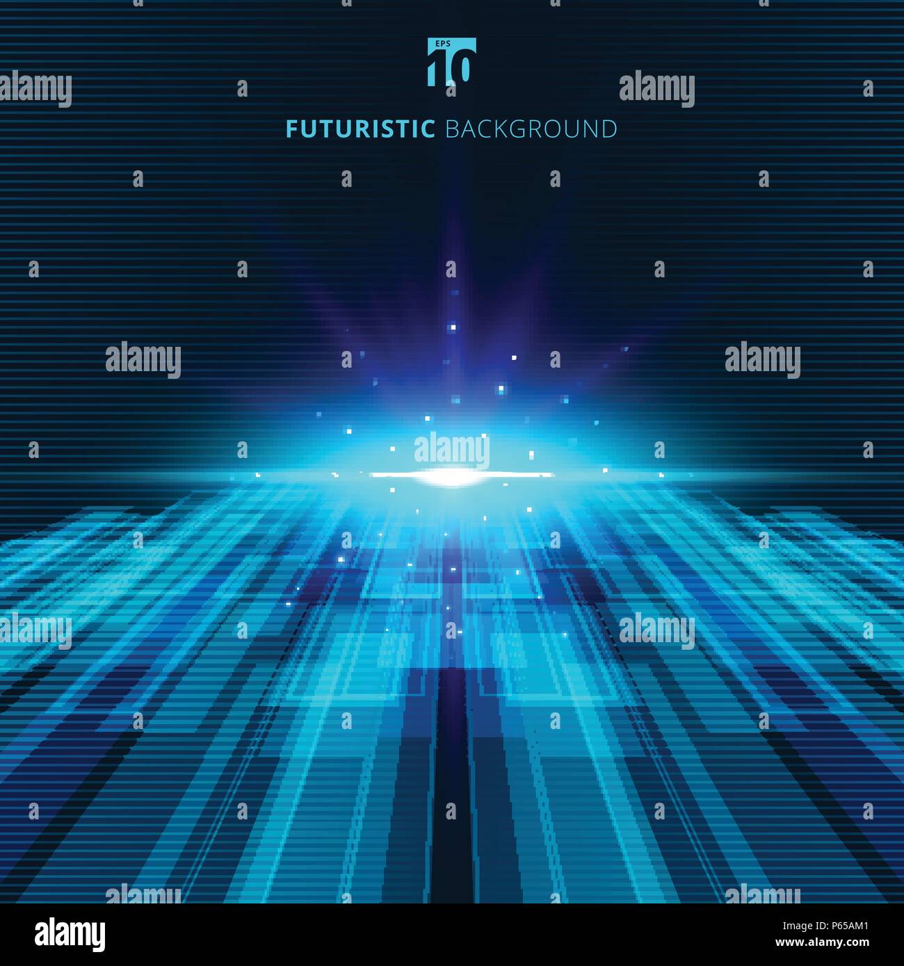 Abstract blue virtual technology concept futuristic digital background ...