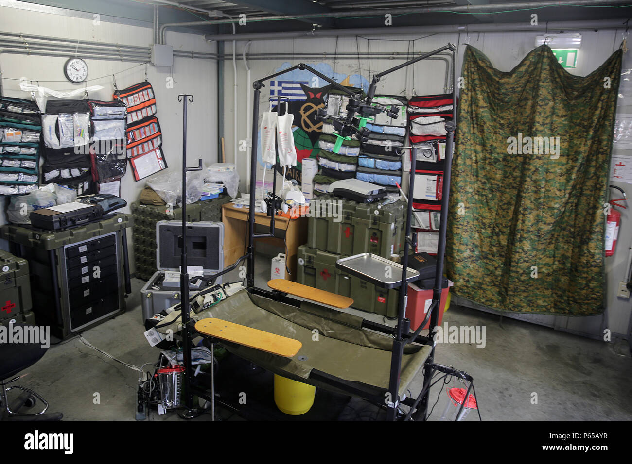 The operating table in the building of the Forward Resuscitative ...