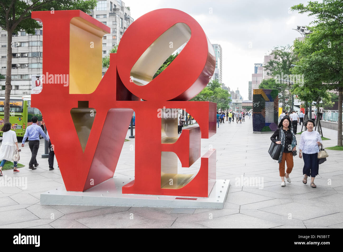 Love,statue,design,display,at,base,of,Taipei 101,Tower,Taipei,Taipei ...
