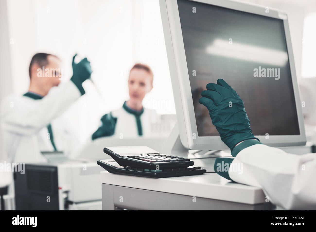 Selective focus of computer screen in hospital Stock Photo - Alamy