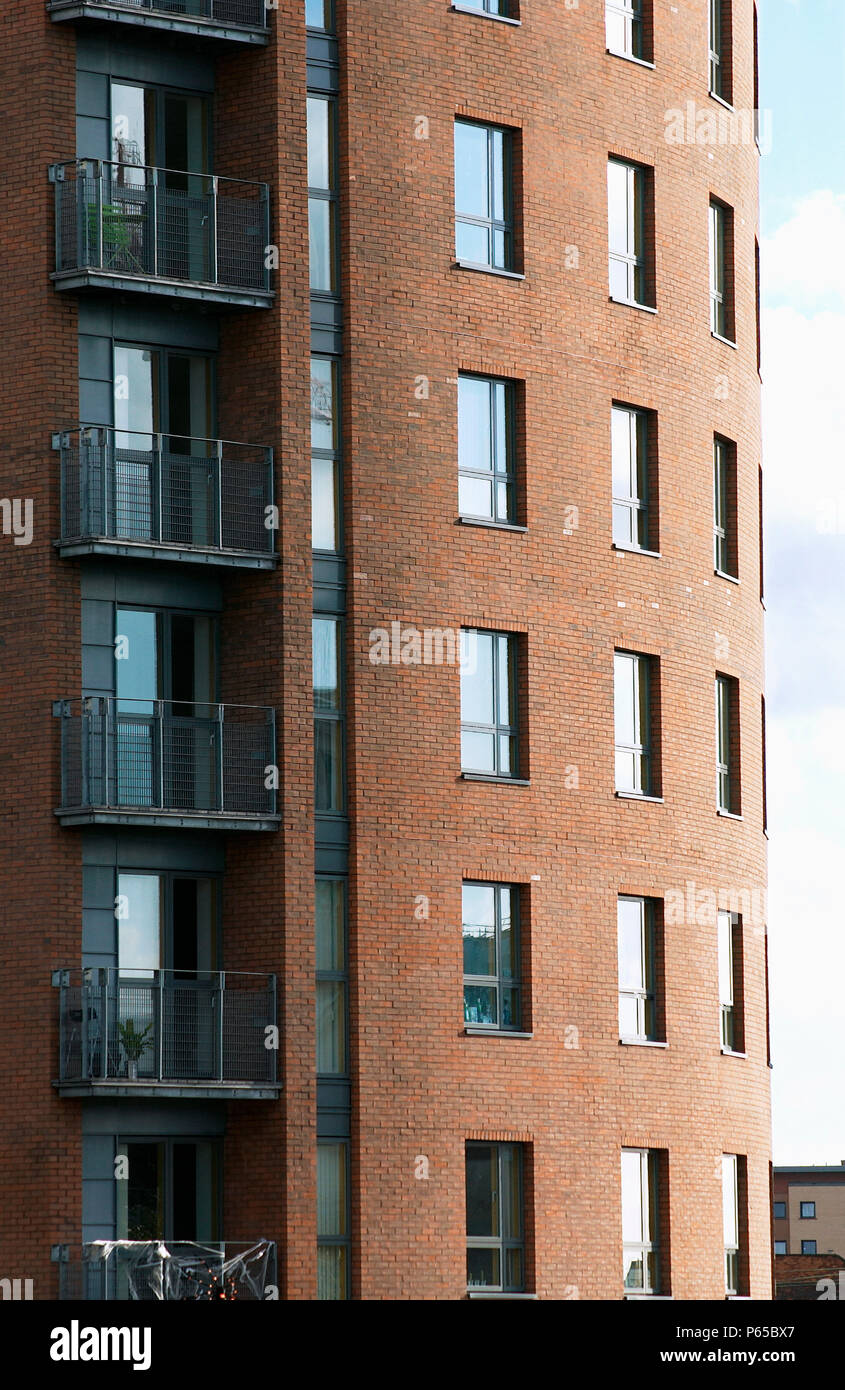 Round shape residential building in Manchester, England, UK Stock Photo ...