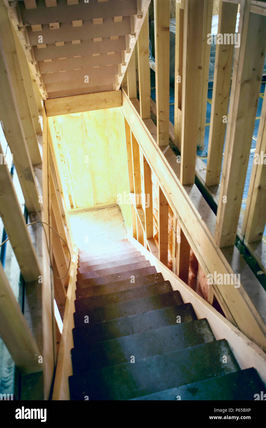 Staircase frame, house building Stock Photo - Alamy