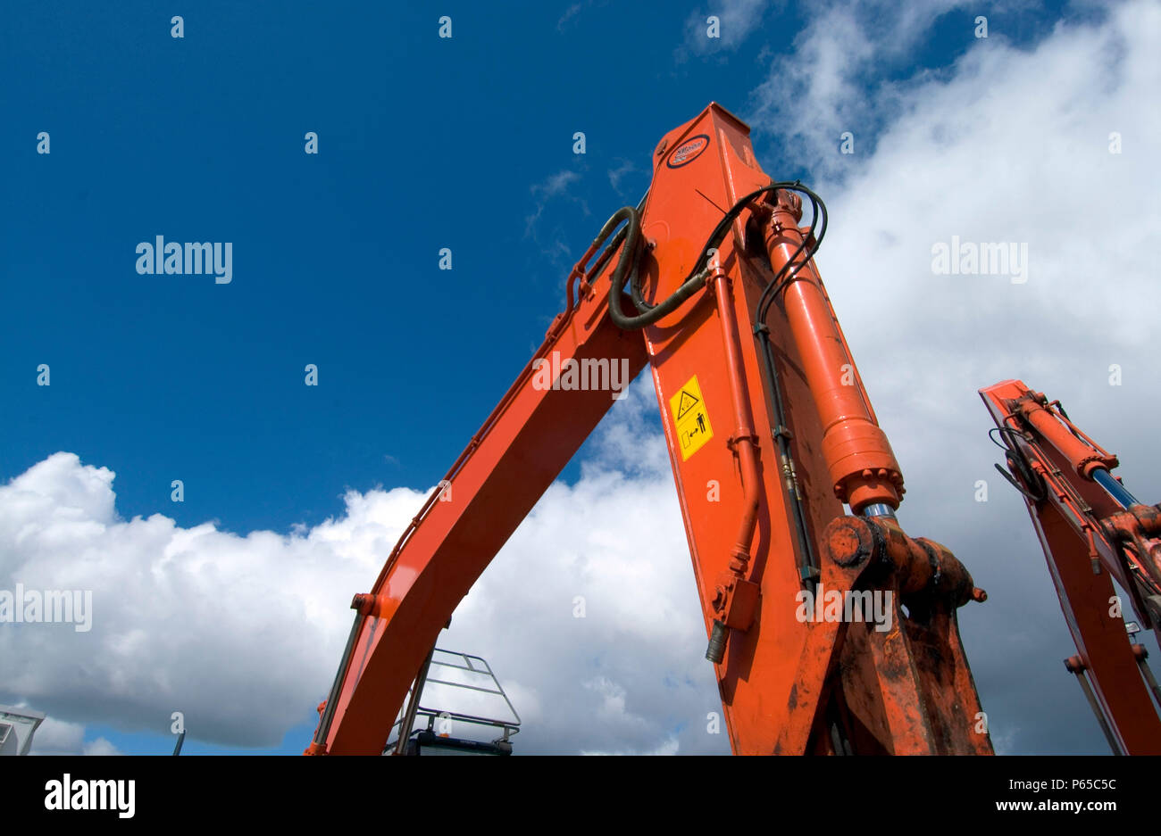 Hydraulic arm of an excavator Stock Photo - Alamy