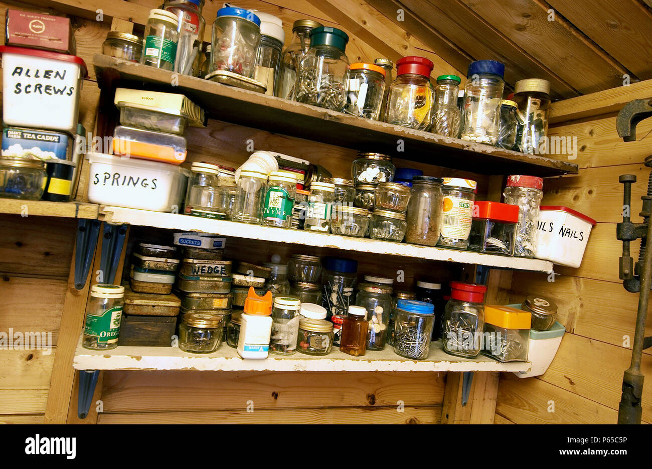 Interior of a shed Stock Photo - Alamy