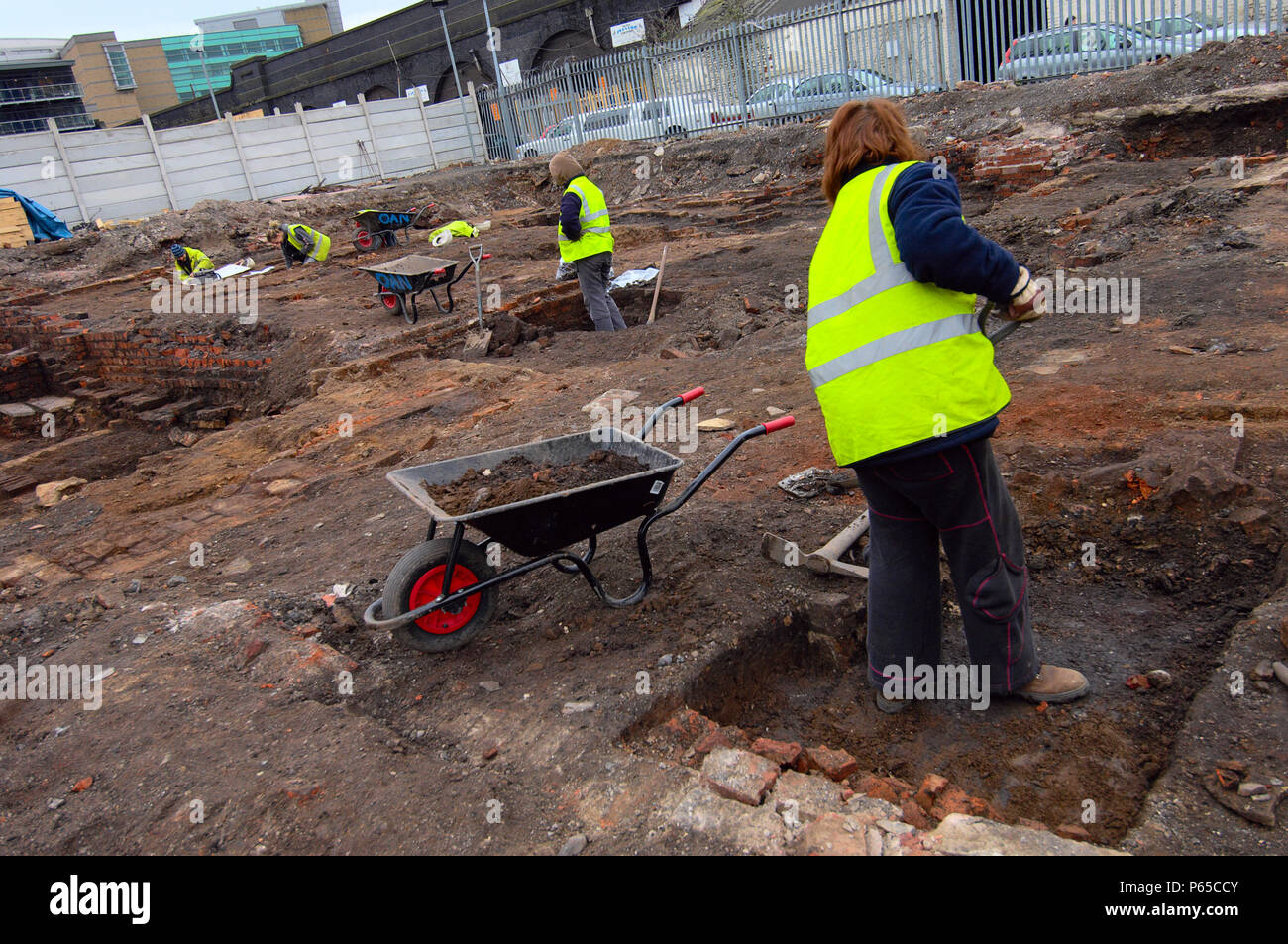 Archaeological dig prior to property development, UK Stock Photo - Alamy