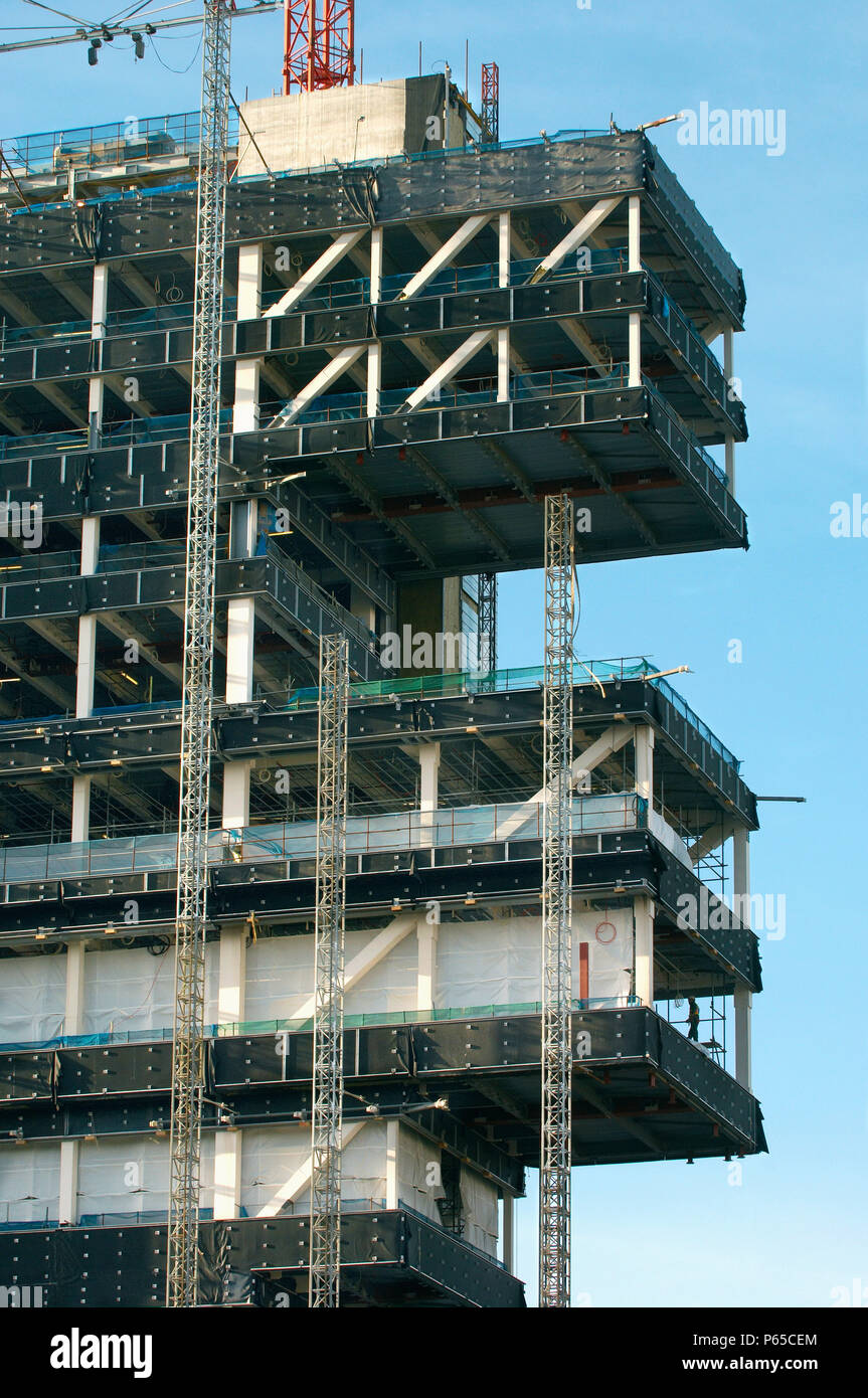 Steel modular structure during the erection of the Central Justice ...
