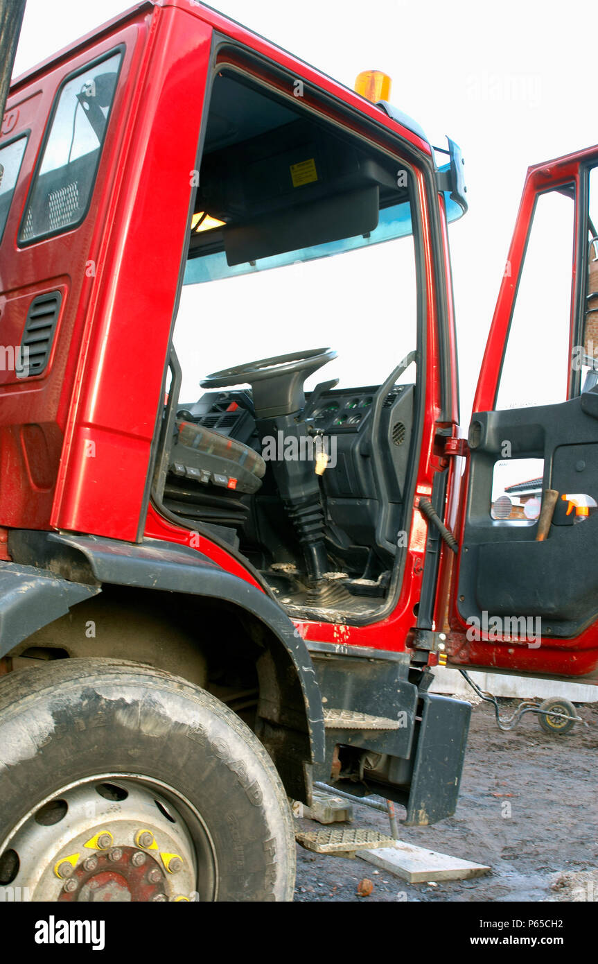 Front of a red lorry Stock Photo - Alamy