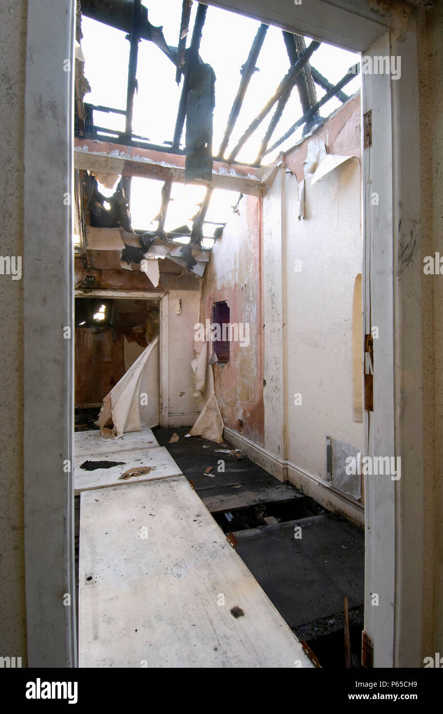 Inside a derelict house Stock Photo - Alamy