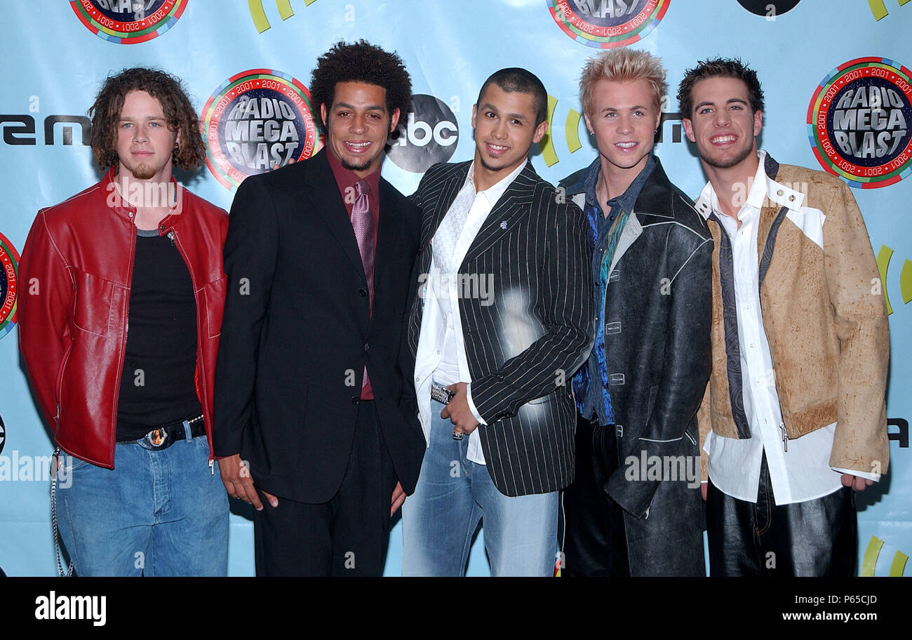 The members of O'Town appear backstage at the 2001Radio Music Awards at ...