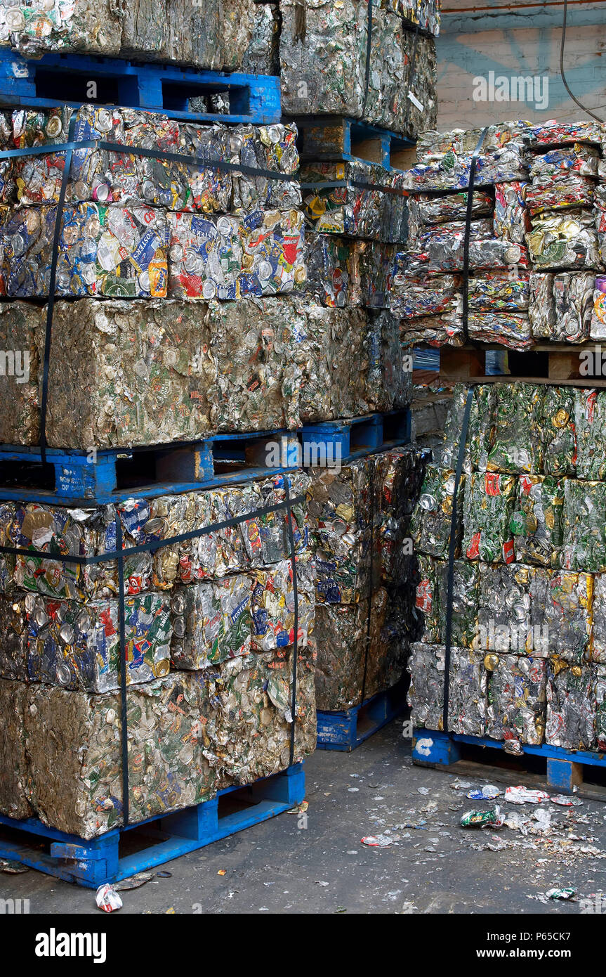 Recycling bails ready to be processed Stock Photo - Alamy