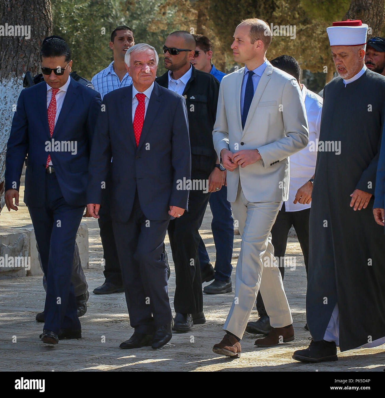 The Duke of Cambridge during a visit to Temple Mount, Jerusalem, as ...