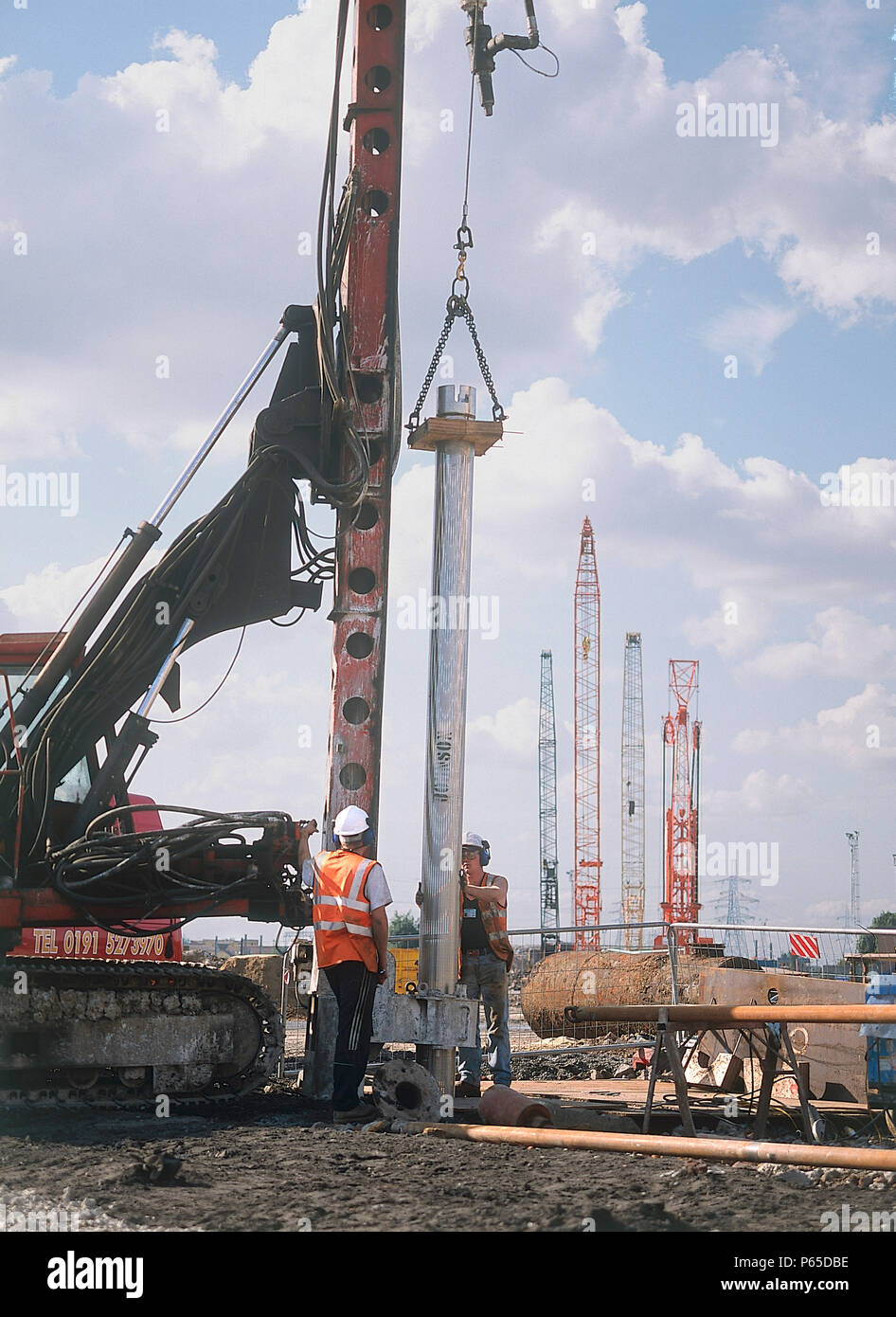 Piling for Channel Tunnel Rail Link works. Stratford, North London ...