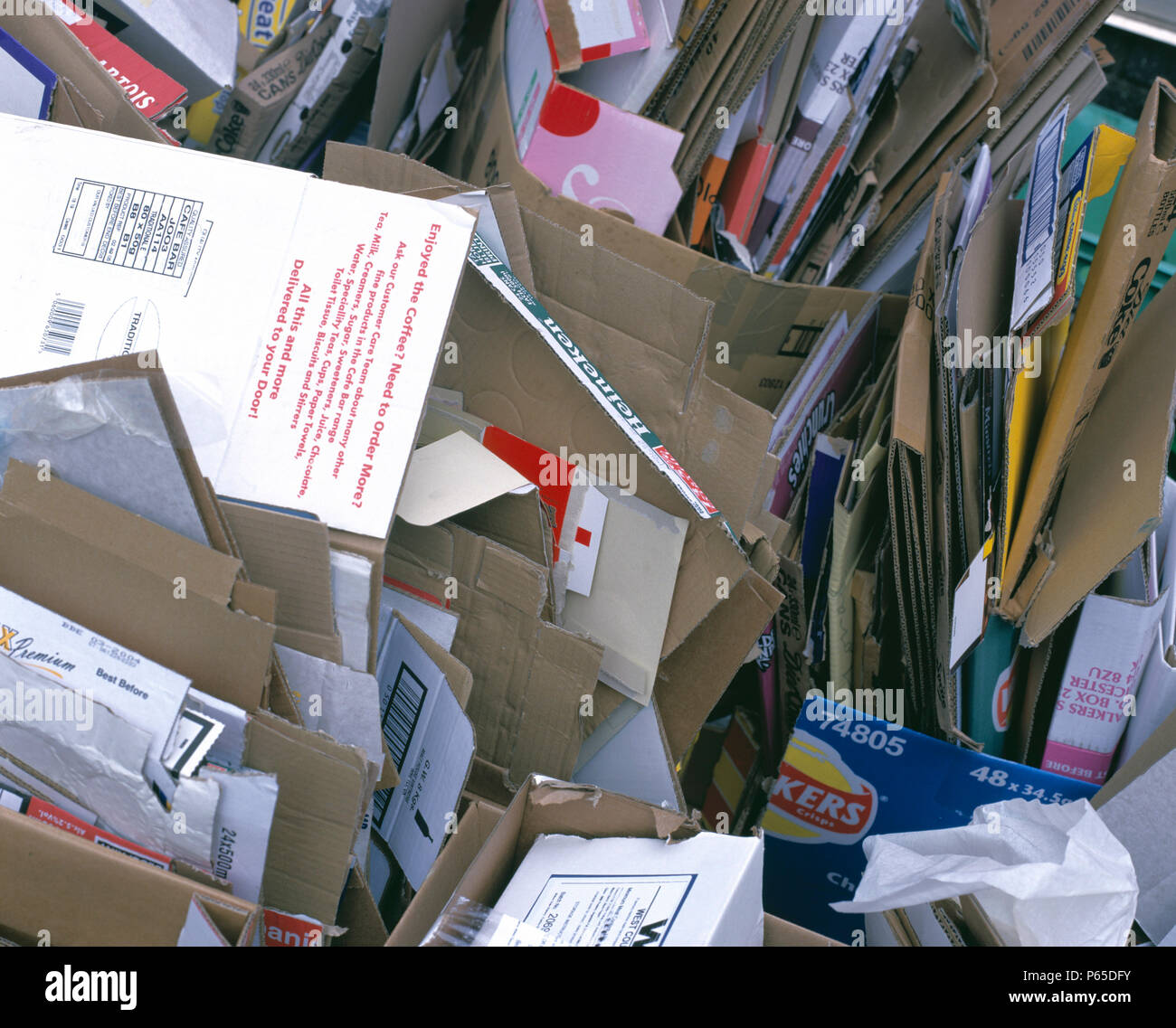 Waste cardboard boxes and packaging Stock Photo - Alamy