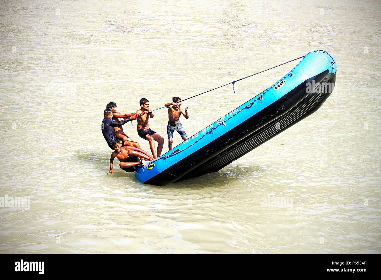 Fun with boat Stock Photo - Alamy